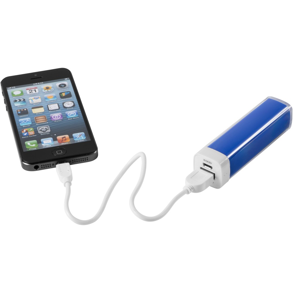Printed Flash 2200 mAh power bank, Royal blue (Powerbanks)