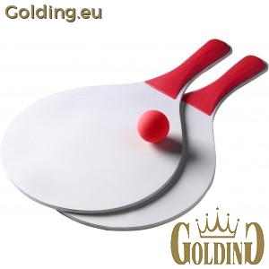 Printed Wooden beach bat and ball set Fabien, red (Sports equipment)