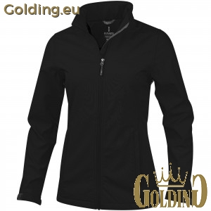 Printed Maxson softshell ladies jacket, solid black, M (Jackets)