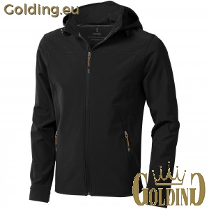 Printed Langley softshell jacket, solid black, L (Jackets)