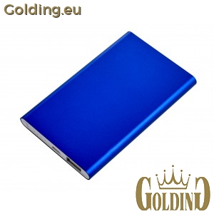 Printed Aluminium power bank Ezra, cobalt blue (Powerbanks)