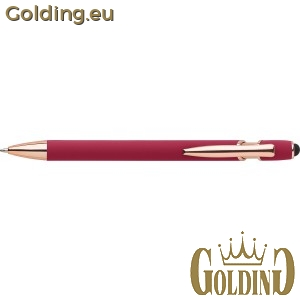 Printed Aluminium ballpen Anthony, red (Metallic pen)