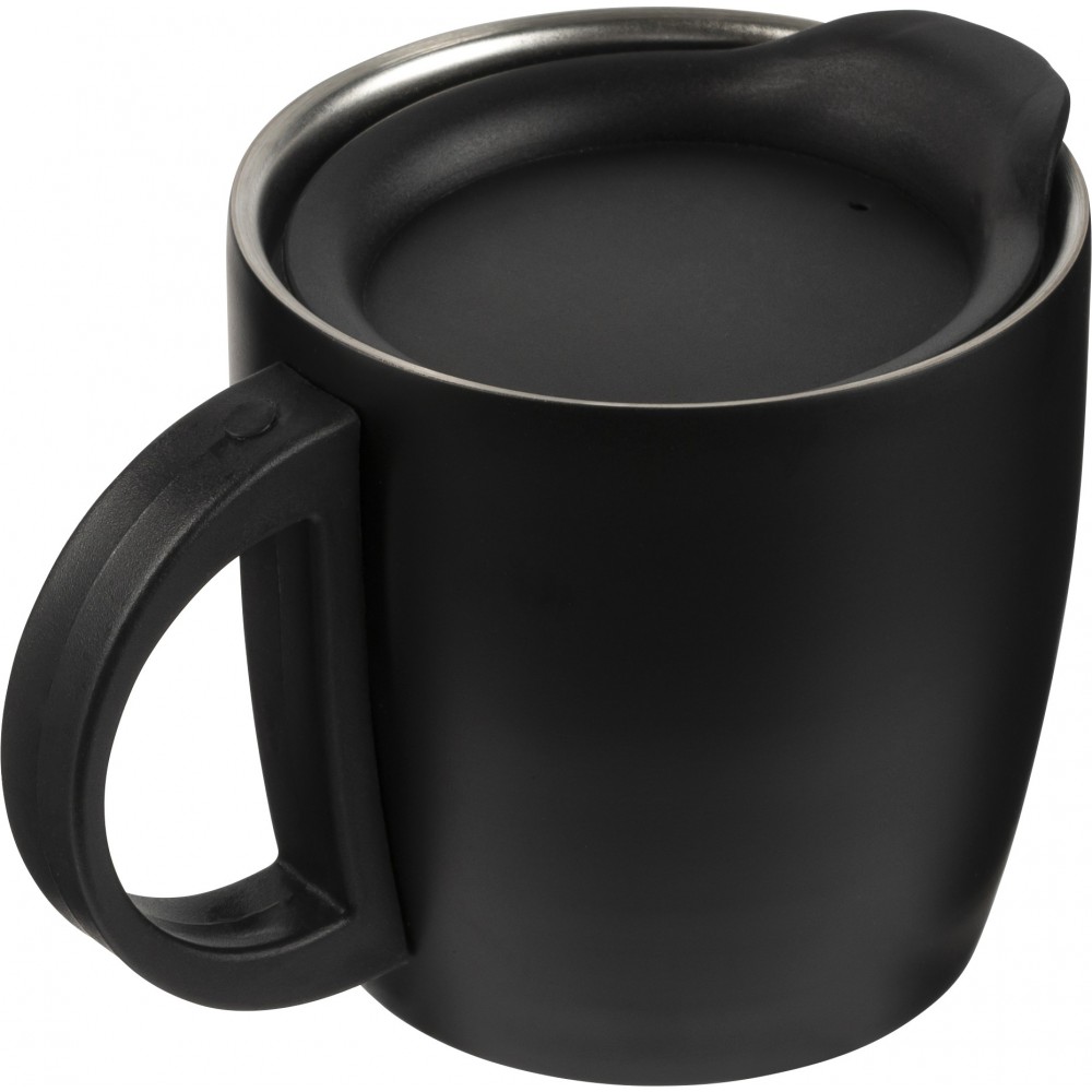 Printed Stainless Steel Double Walled Travel Mug 350 Ml Black Mugs printed-stainless-steel-double-walled-travel-mug-350-ml-black-mugs
