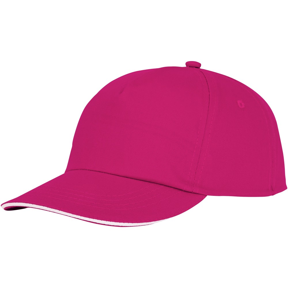 Printed Styx 5 panel sandwich cap, magenta (Hats)