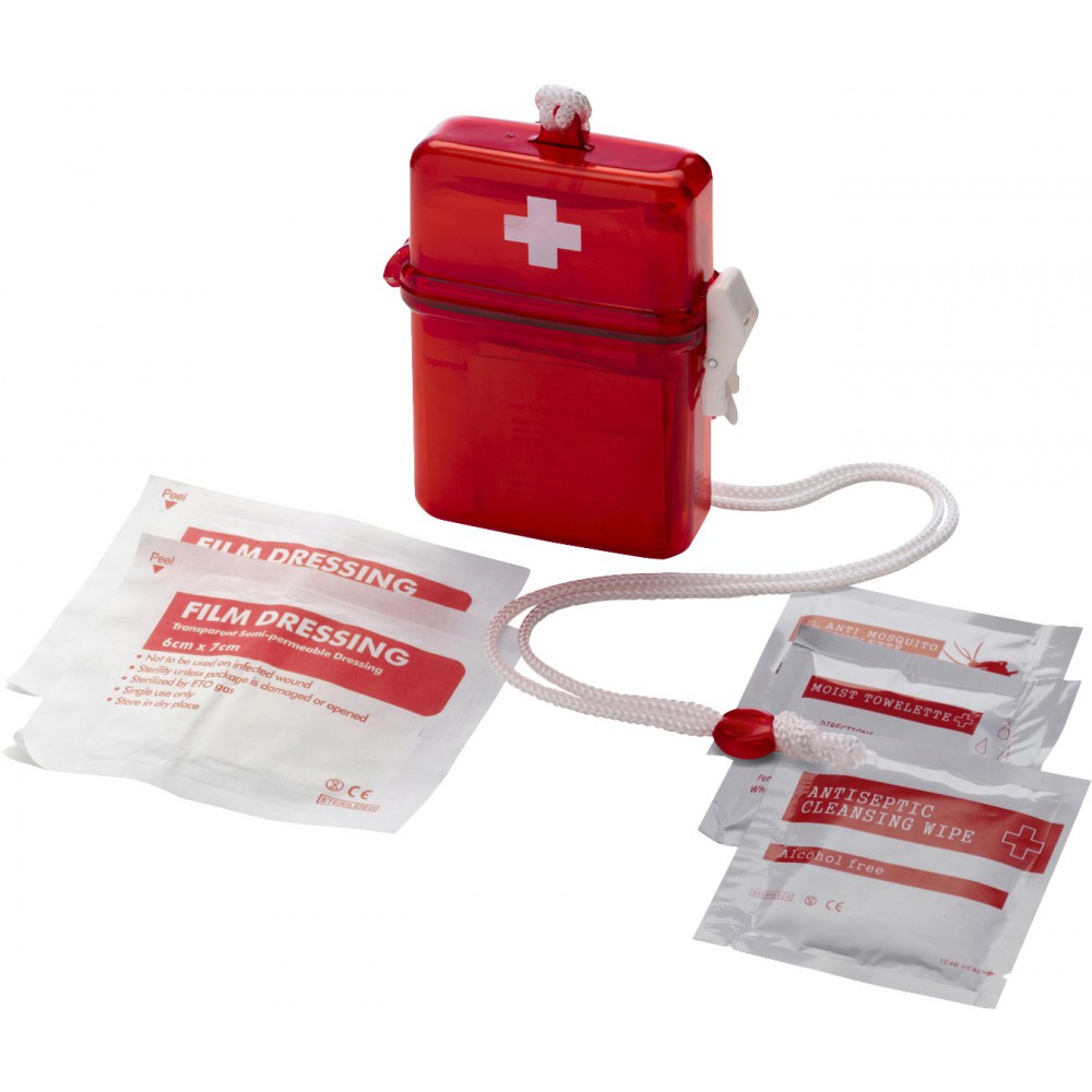 Printed Waterproof first aid kit, red (Healthcare items)